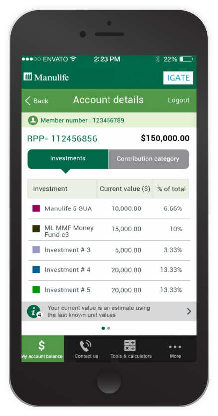 Manulife - Group Retirement Services Mobile App Demo